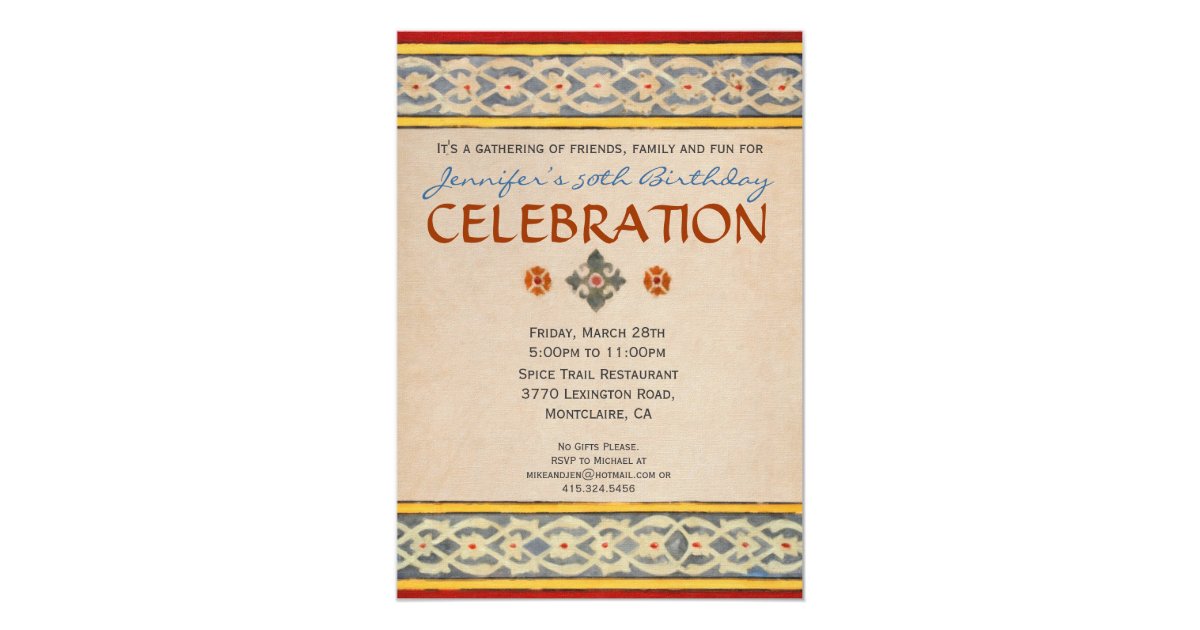 Mediterranean Party Invitation - Hand Painted Tile | Zazzle.com