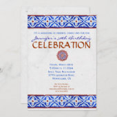 Mediterranean Party Invitation - Painted Tile Blue | Zazzle