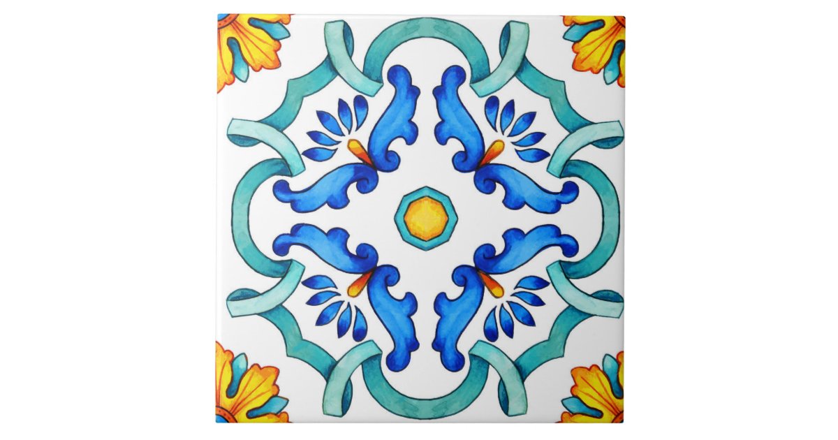 Mediterranean Style Ceramic Tile. Ceramic Tile | Zazzle