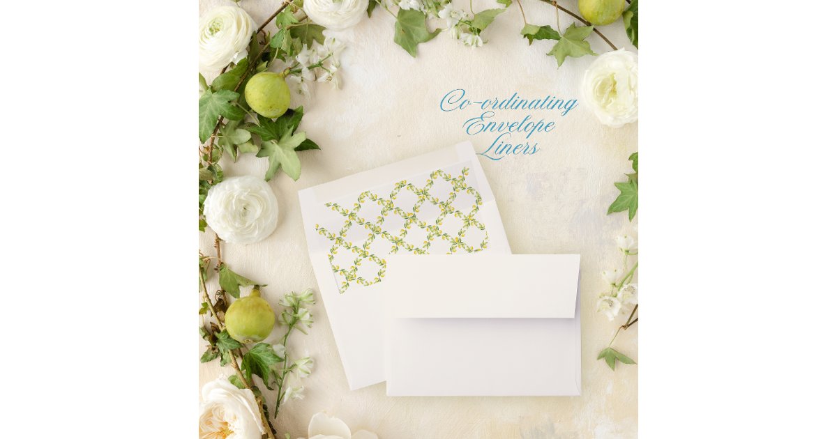 Mediterranean Style Lemon Trellis Envelope Liner | Zazzle