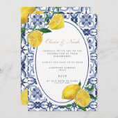 Mediterranean Tile Engagement Party Invitation | Zazzle