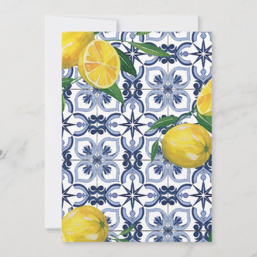 Mediterranean Tile Engagement Party Invitation | Zazzle