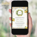 Mediterranean Tile Lemon QR Code Photo Wedding Invitation | Zazzle