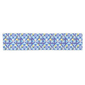 Mediterranean tiles,blue tiles,lemon, short table runner | Zazzle