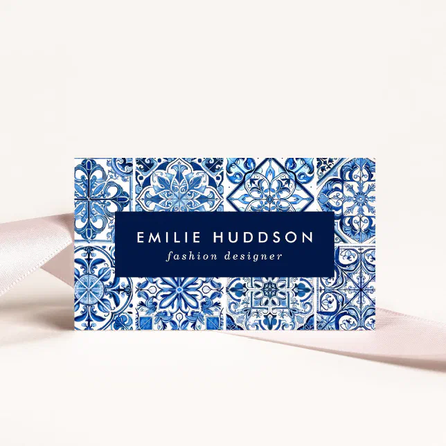 Mediterranean Tiles, Portugese, Azulejo, Majolica Business Card | Zazzle