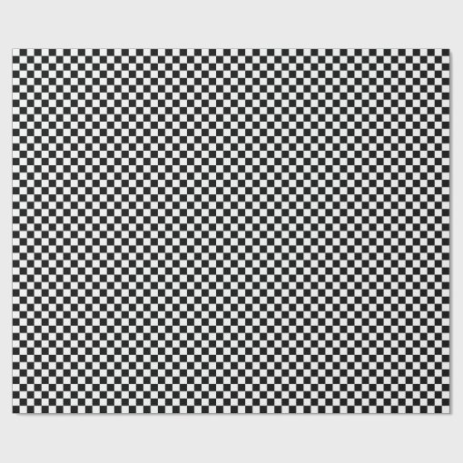 Medium Black and White Checks Wrapping Paper | Zazzle