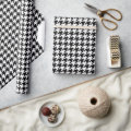 Medium Black and White Houndstooth Wrapping Paper | Zazzle