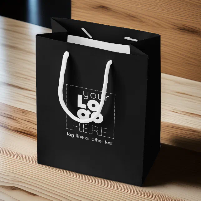 Medium Custom Shopping Bag with Your Company Logo | Zazzle