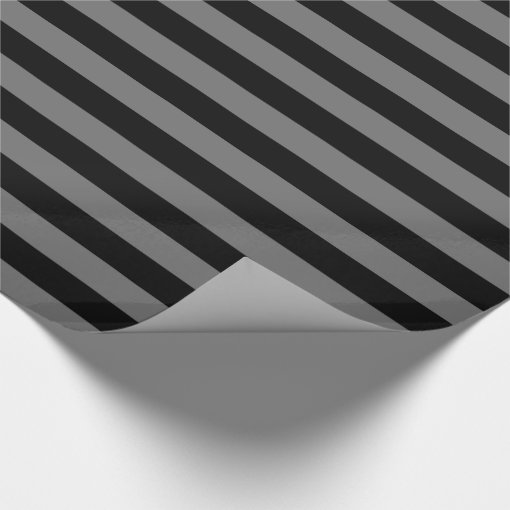 Medium Gray and Black Stripe Wrapping Paper | Zazzle