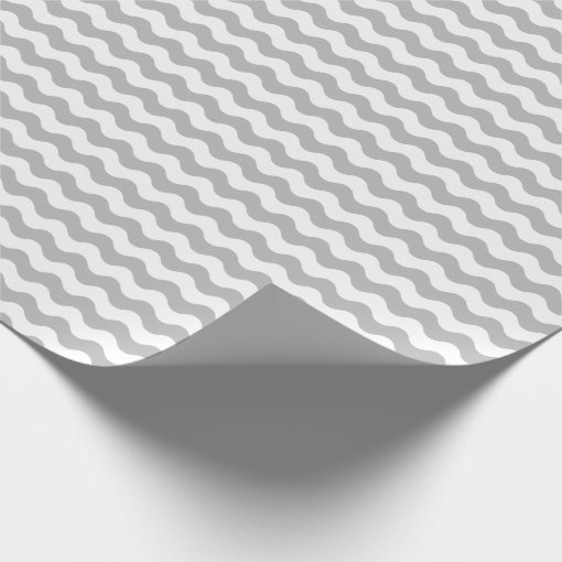 Medium Gray and White Waves Wrapping Paper | Zazzle