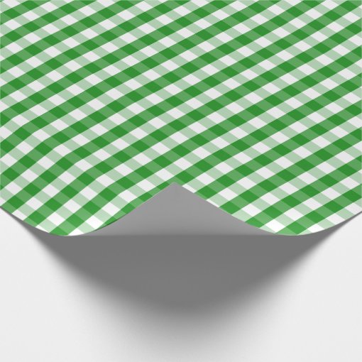 Medium Green and White Gingham Wrapping Paper | Zazzle