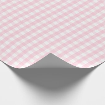 Medium Light Pink and White Gingham Wrapping Paper | Zazzle