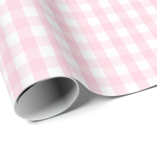 Medium Light Pink and White Gingham Wrapping Paper | Zazzle