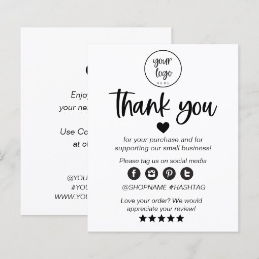 Medium - Modern Minimal Thank You For Your Order | Zazzle
