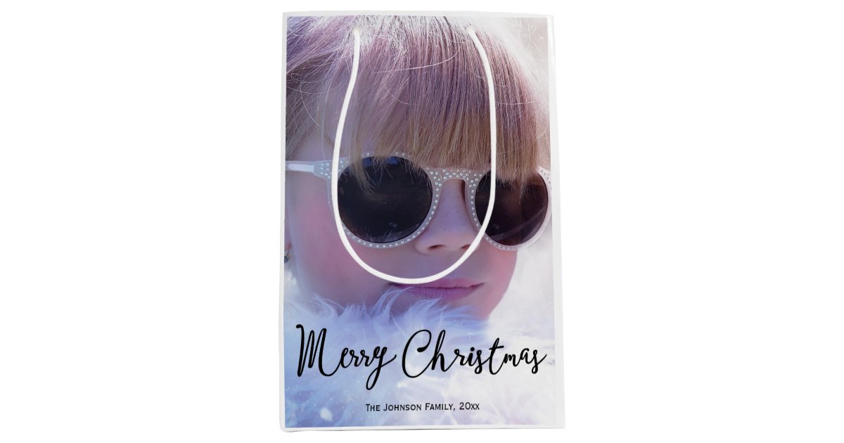 Meduim Photo Christmas Gift Bags | Zazzle