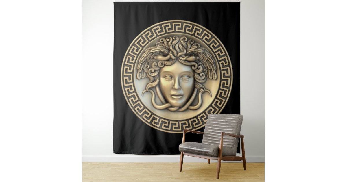 Medusa Gold Wall Art Tapestry | Zazzle