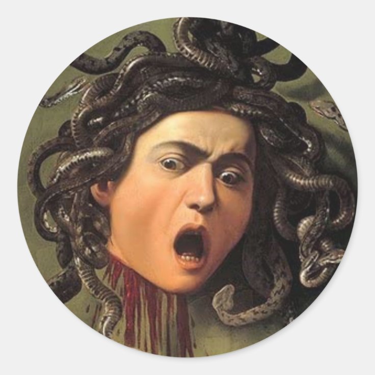 Medusa Head By Caravaggio Classic Round Sticker | Zazzle