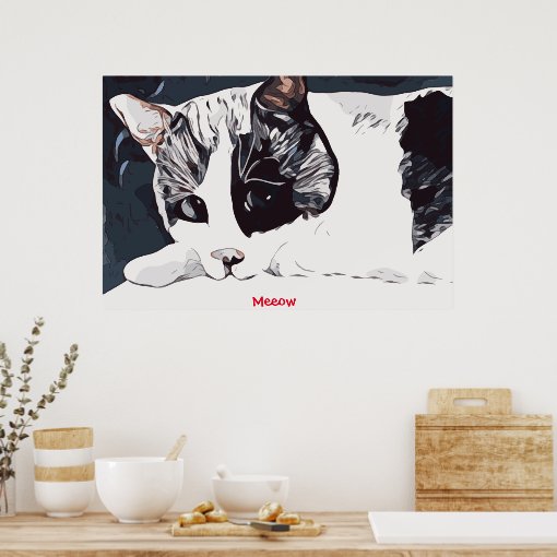 Meeow Cat Poster | Zazzle