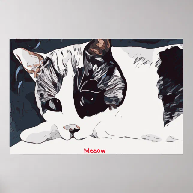 Meeow Cat Poster | Zazzle