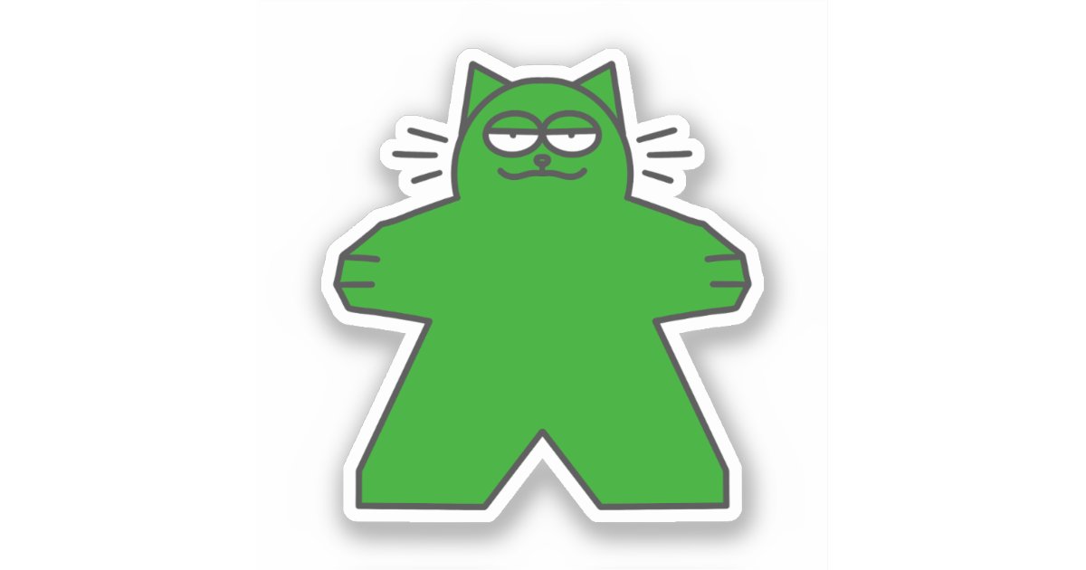 Meeple Cat Sticker | Zazzle