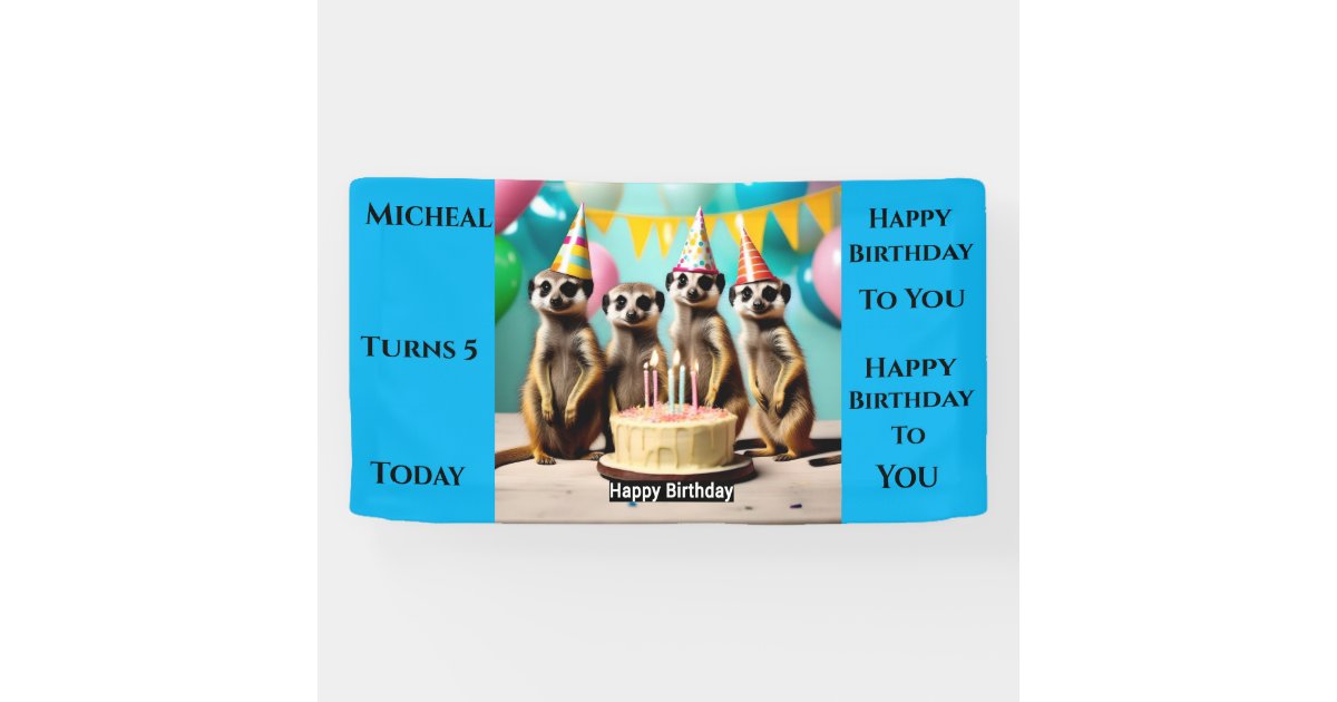 Meerkat Happy Birthday, Wall Banner | Zazzle