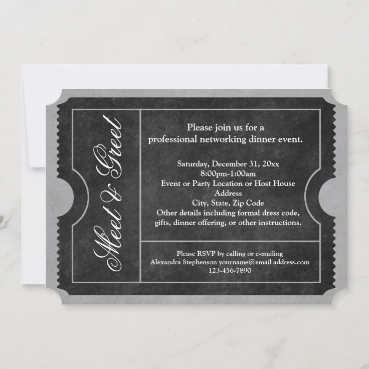 Meet and Greet Business Event Ticket Invitations | Zazzle
