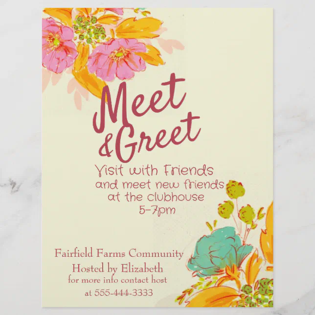 Meet and Greet Invitation Announcement Flyer | Zazzle