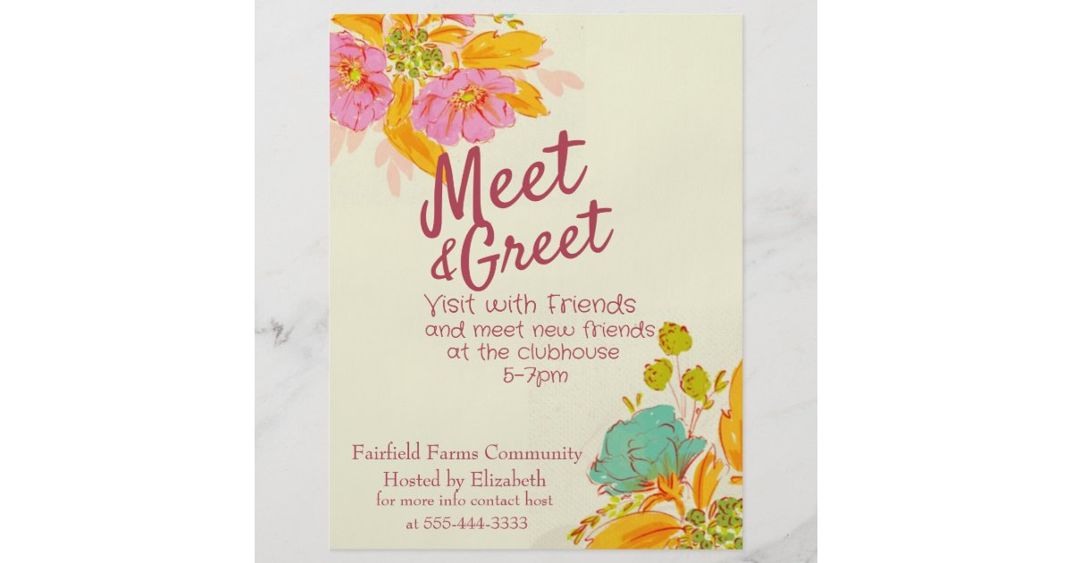 Meet and Greet Invitation Announcement Flyer | Zazzle