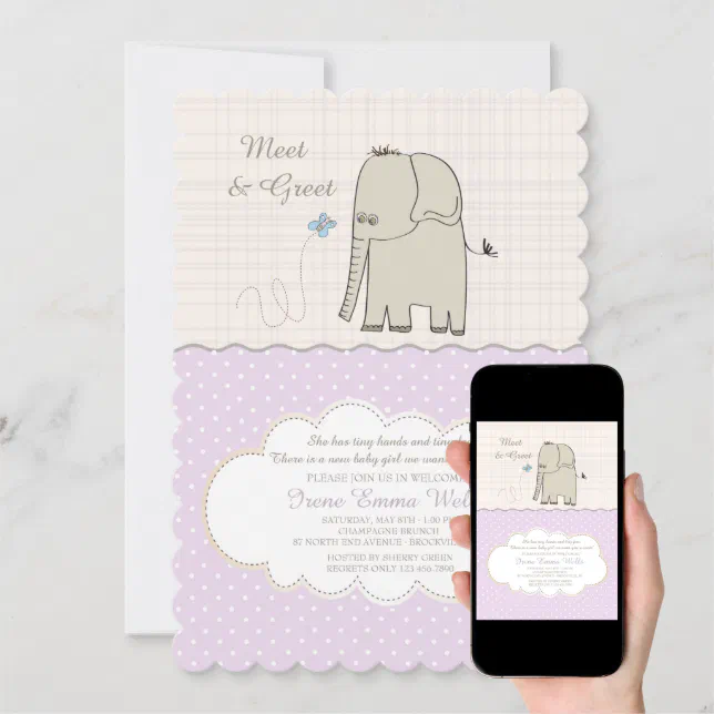 Meet & Greet Baby Girl Invitation | Zazzle