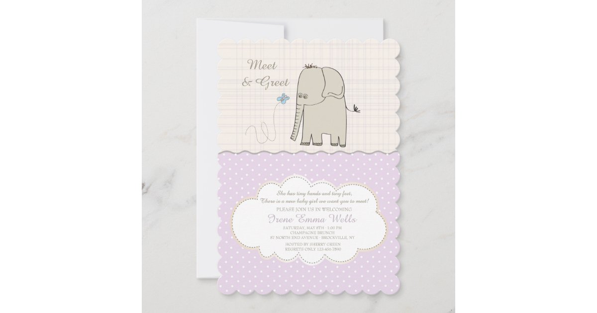 Meet & Greet Baby Girl Invitation | Zazzle