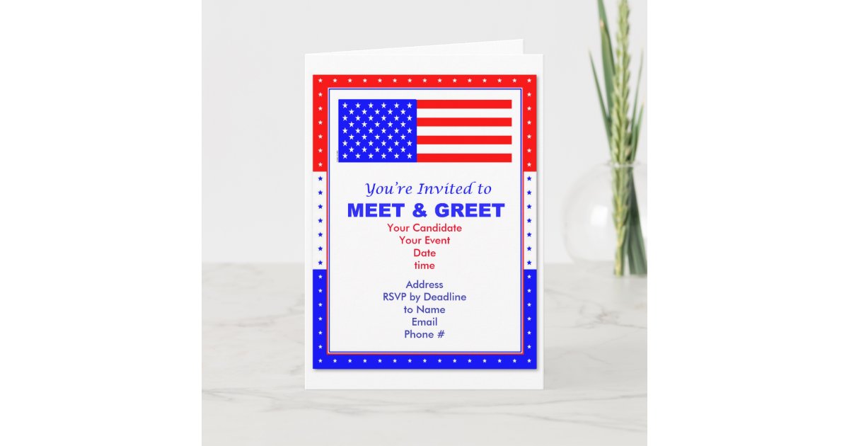 Meet & Greet Political Invitation Greeting Card | Zazzle.com