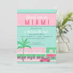Meet Me in Miami Bachelorette Invitation | Zazzle