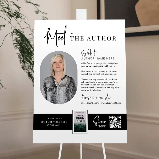 Meet The Author Photo Book Signing Event Sign | Zazzle