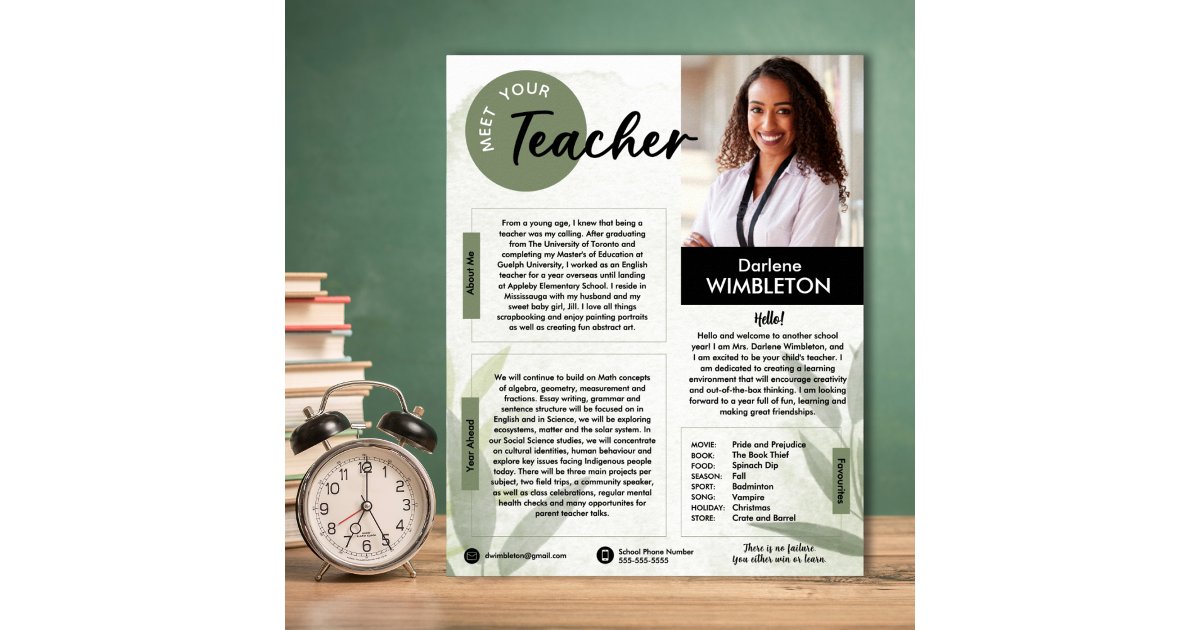 Meet The Teacher Handout Poster | Zazzle