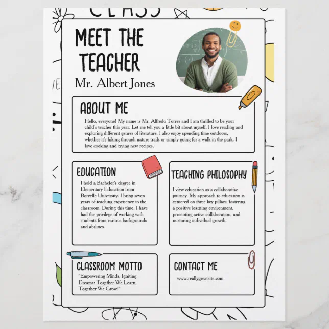 Meet The Teacher Modern Back to School Flyer | Zazzle