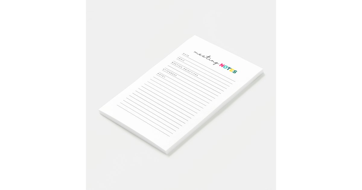 Meeting Notes Planner Journal | Zazzle
