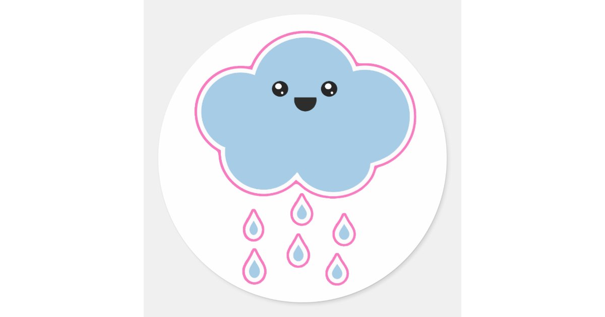 Mega Kawaii Cloud Drizzle Sticker | Zazzle