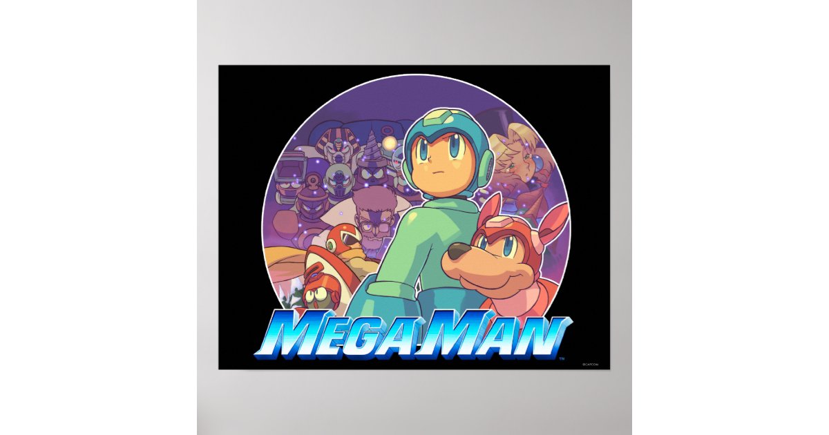 Mega Man & Rush Key Art Poster | Zazzle
