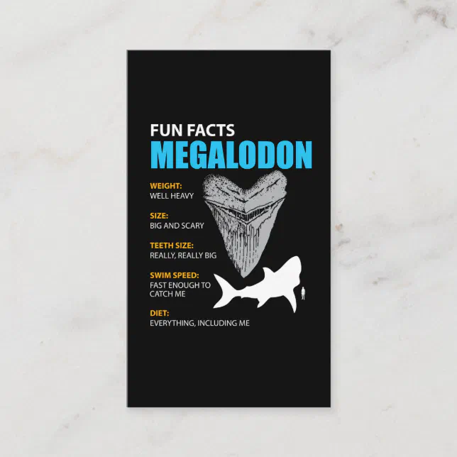 Megalodon tshirt great gift for shark enthusiasts business card | Zazzle
