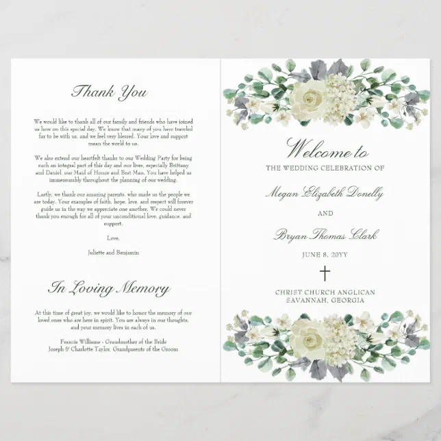 Megan Christian Wedding Ceremony Program | Zazzle