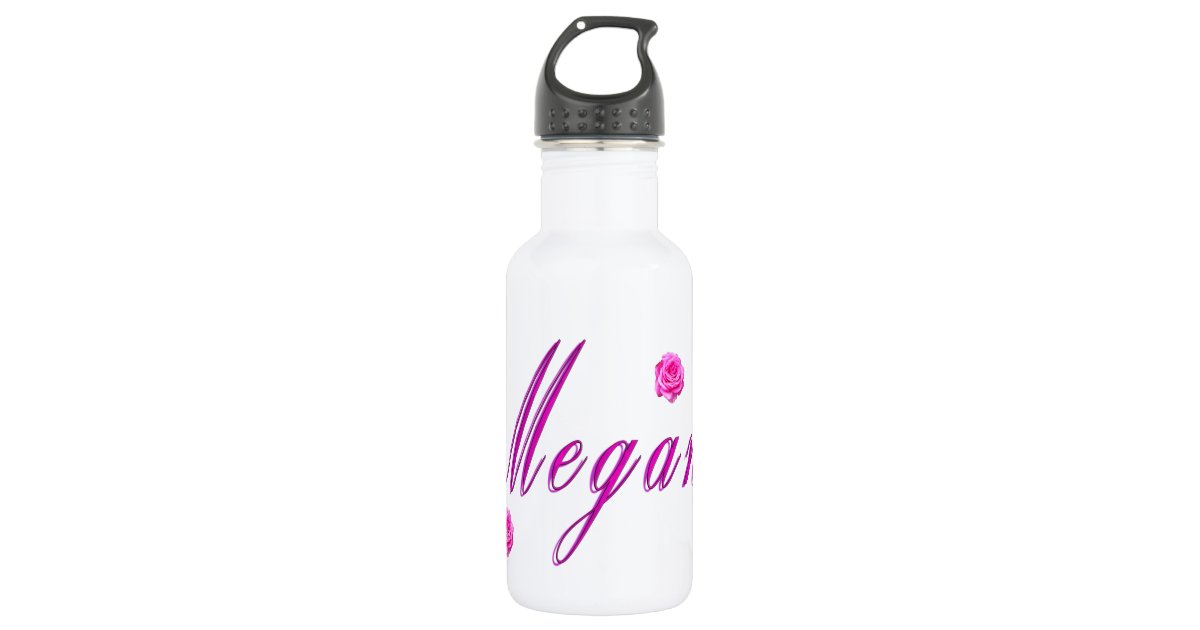 Megan Girl Name Logo, Water Bottle | Zazzle