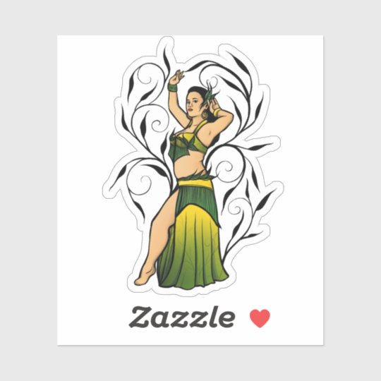 Megan Green Belly Dancer Sticker | Zazzle.com