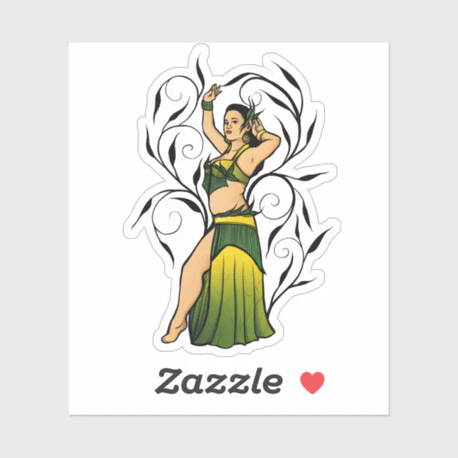 Megan Green Belly Dancer Sticker | Zazzle