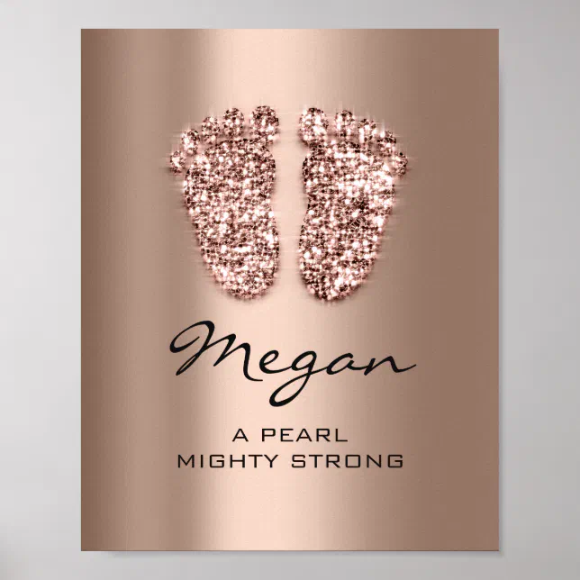 Megan Name Meaning New Baby Feet Rose Chocolate Poster | Zazzle