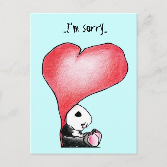 Megg: A cute panda - heart, I'm sorry, postcard | Zazzle.com