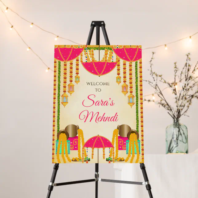 Mehendi decoration & Mehndi signs, Mehndi Decor Foam Board | Zazzle