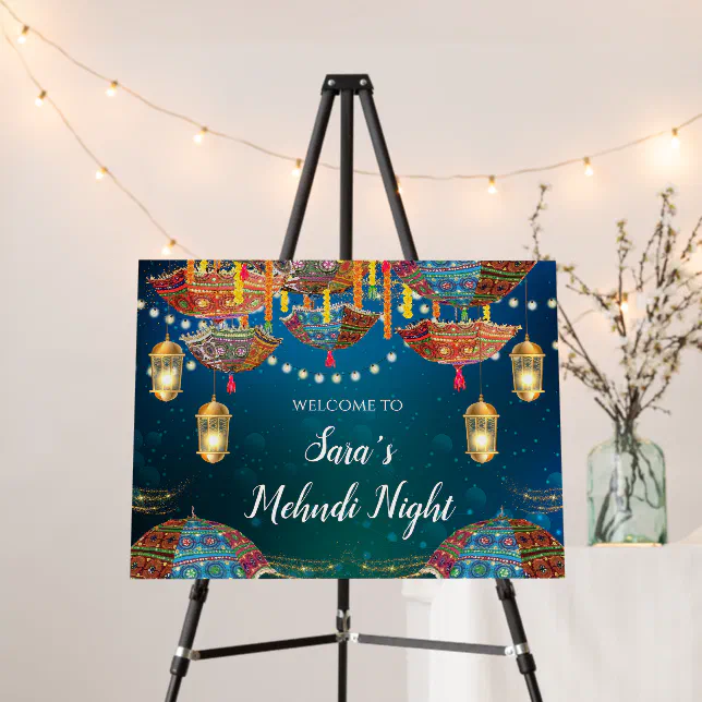 Mehendi signs Mendhi poster Mehndi Welcome signs | Zazzle