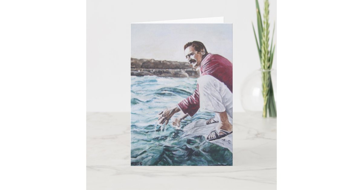 Meher Baba Dips into Ocean Card | Zazzle