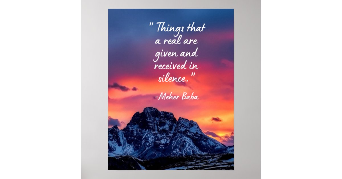 Meher Baba Silence Quote Poster | Zazzle
