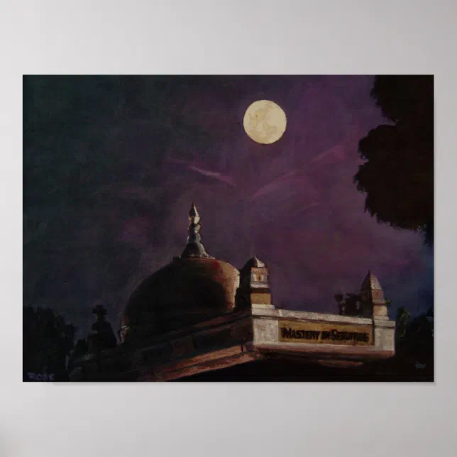 Meher Baba's Samadhi at Night Poster | Zazzle
